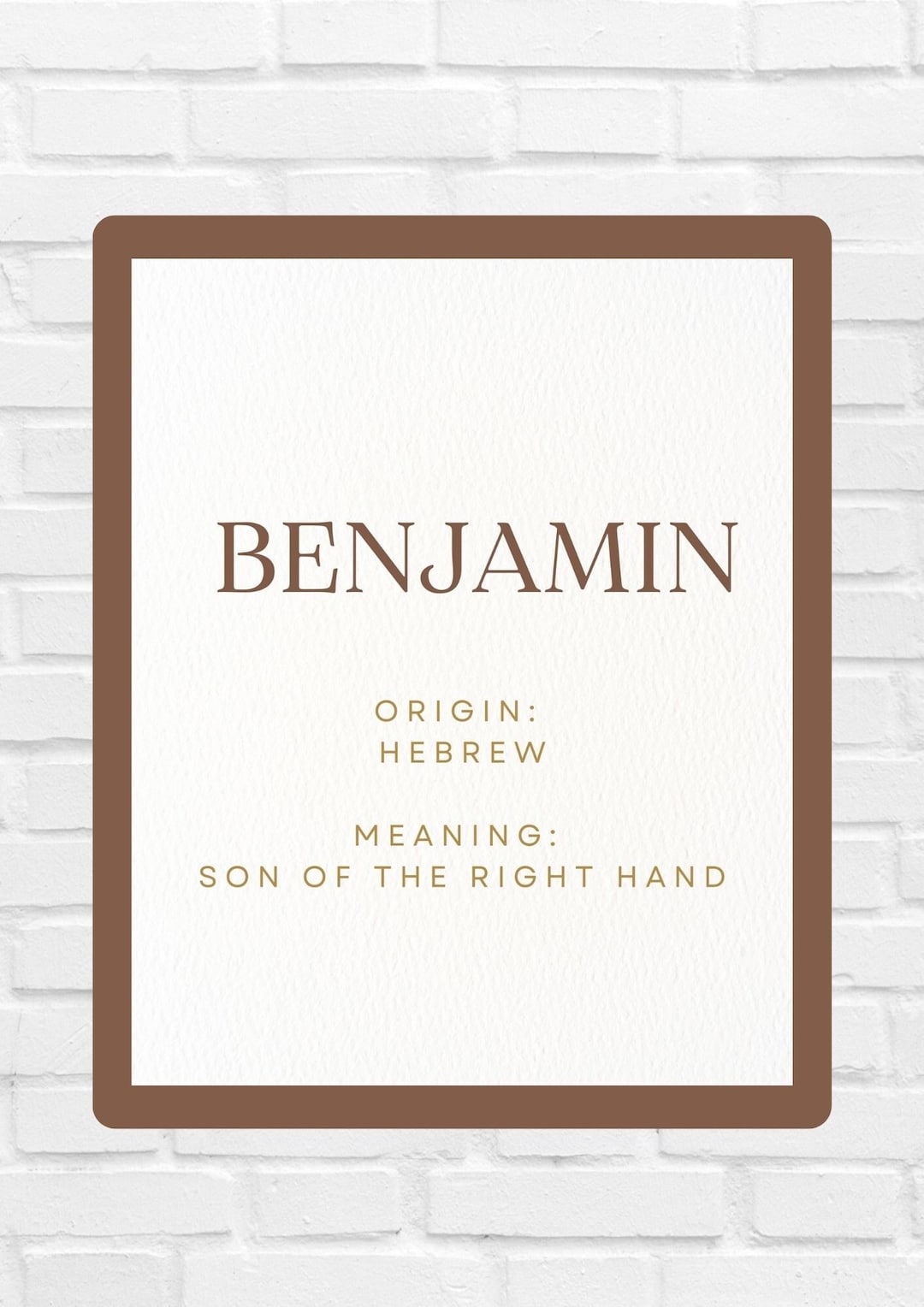 Benjamin Baby Name Meaning Printable Nursery Sign Boy Names Instant ...