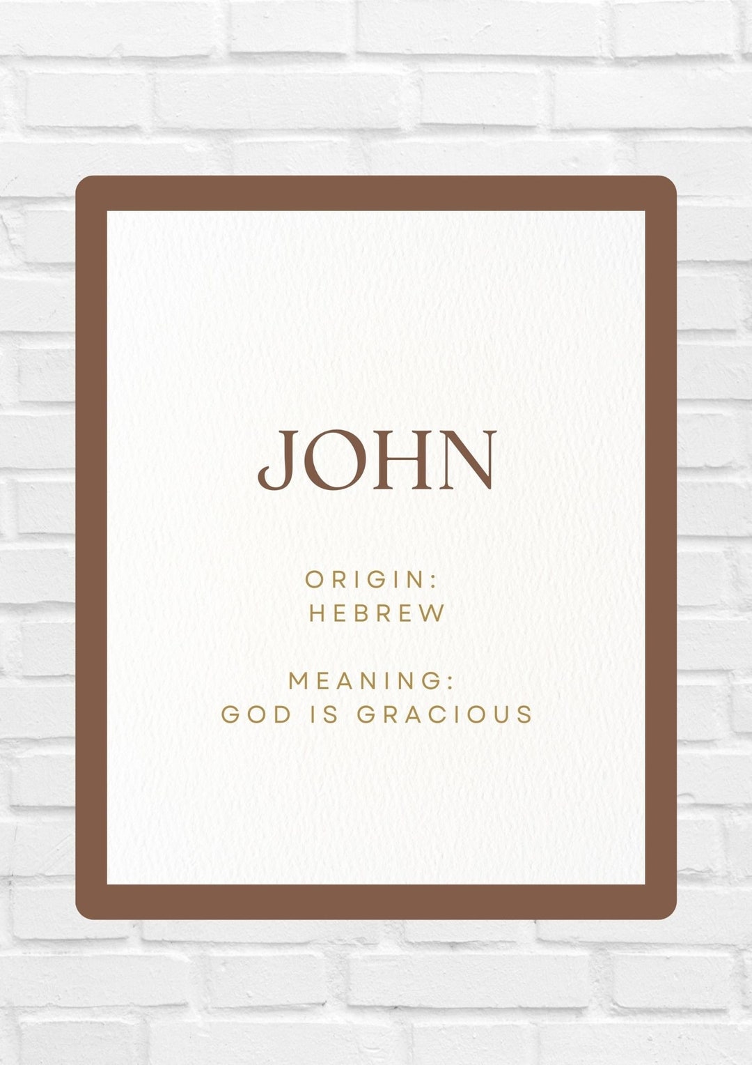 John Baby Name Meaning Printable Baby Names Nursery Sign Boy Names ...