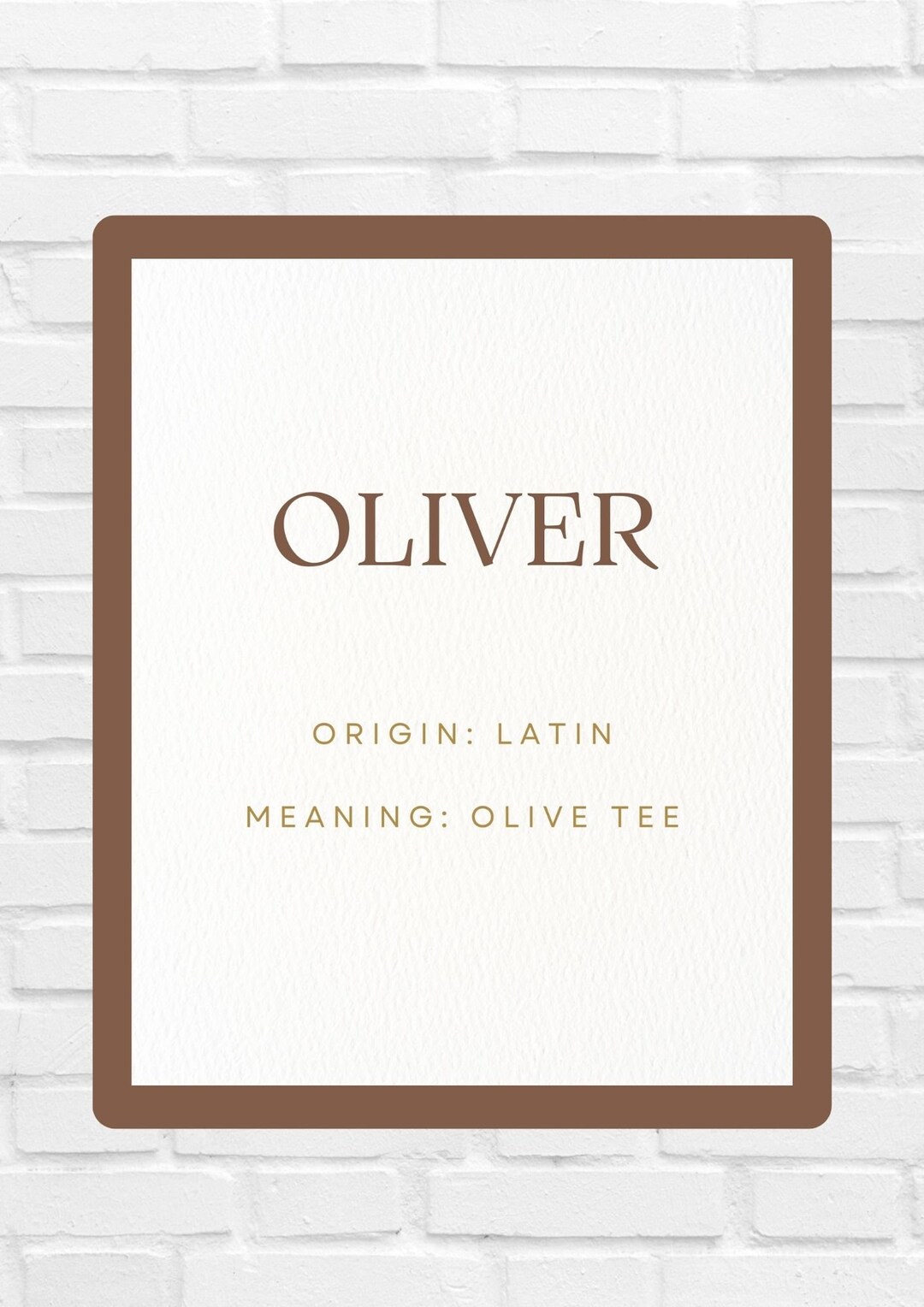 Oliver Baby Name Meaning Printable Baby Names Nursery Sign Boy Names Instant Digital Downloads ...