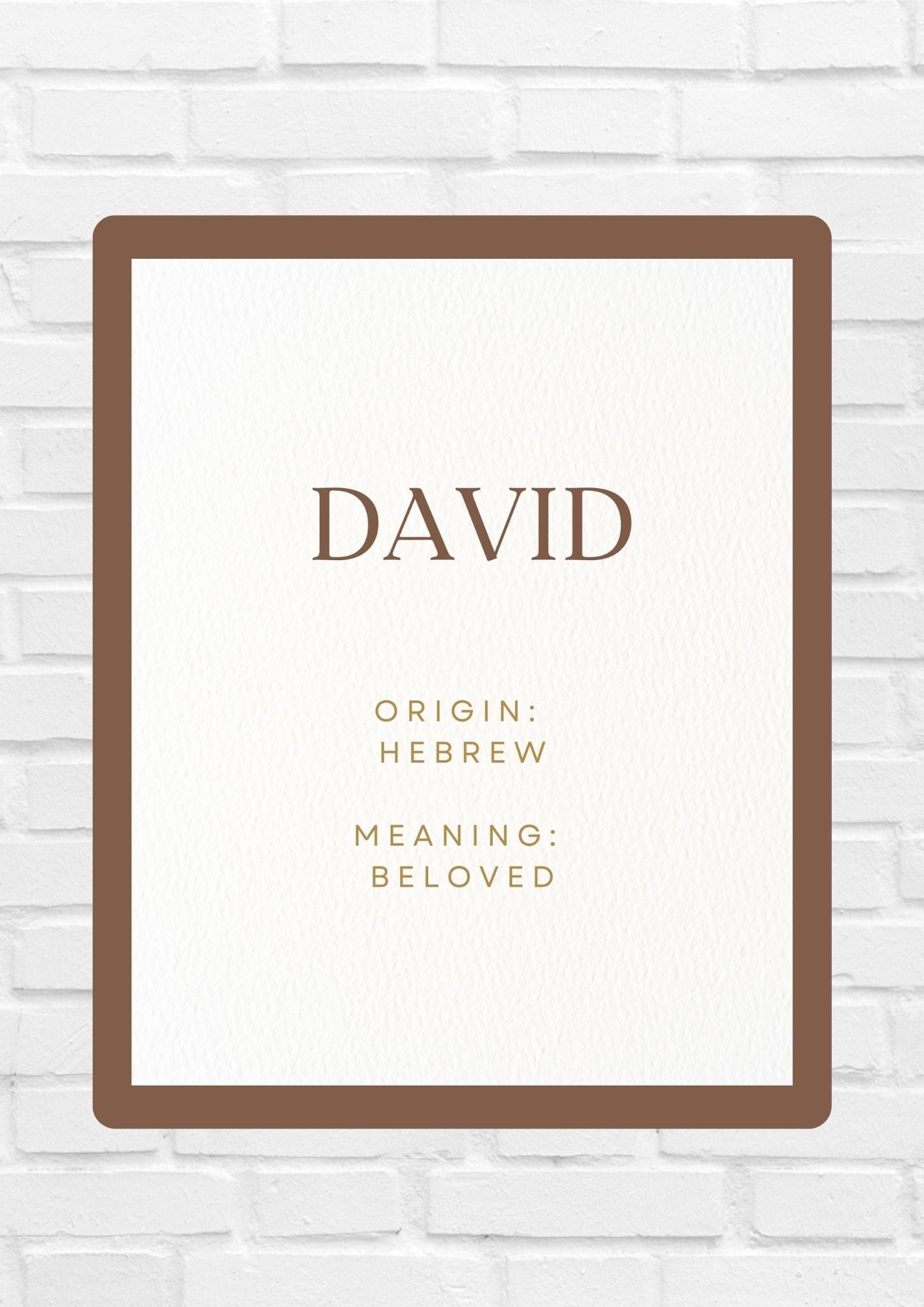 David Baby Name Meaning Printable Baby Names Nursery Sign Boy Names Instant Digital Downloads - Etsy