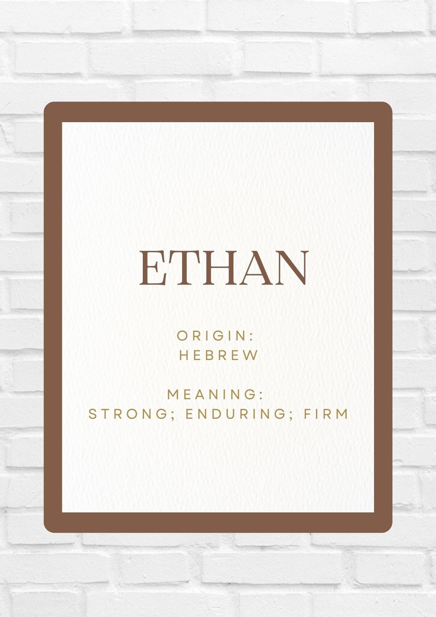 Ethan Baby Name Meaning Printable Baby Names Nursery Sign Boy Names ...