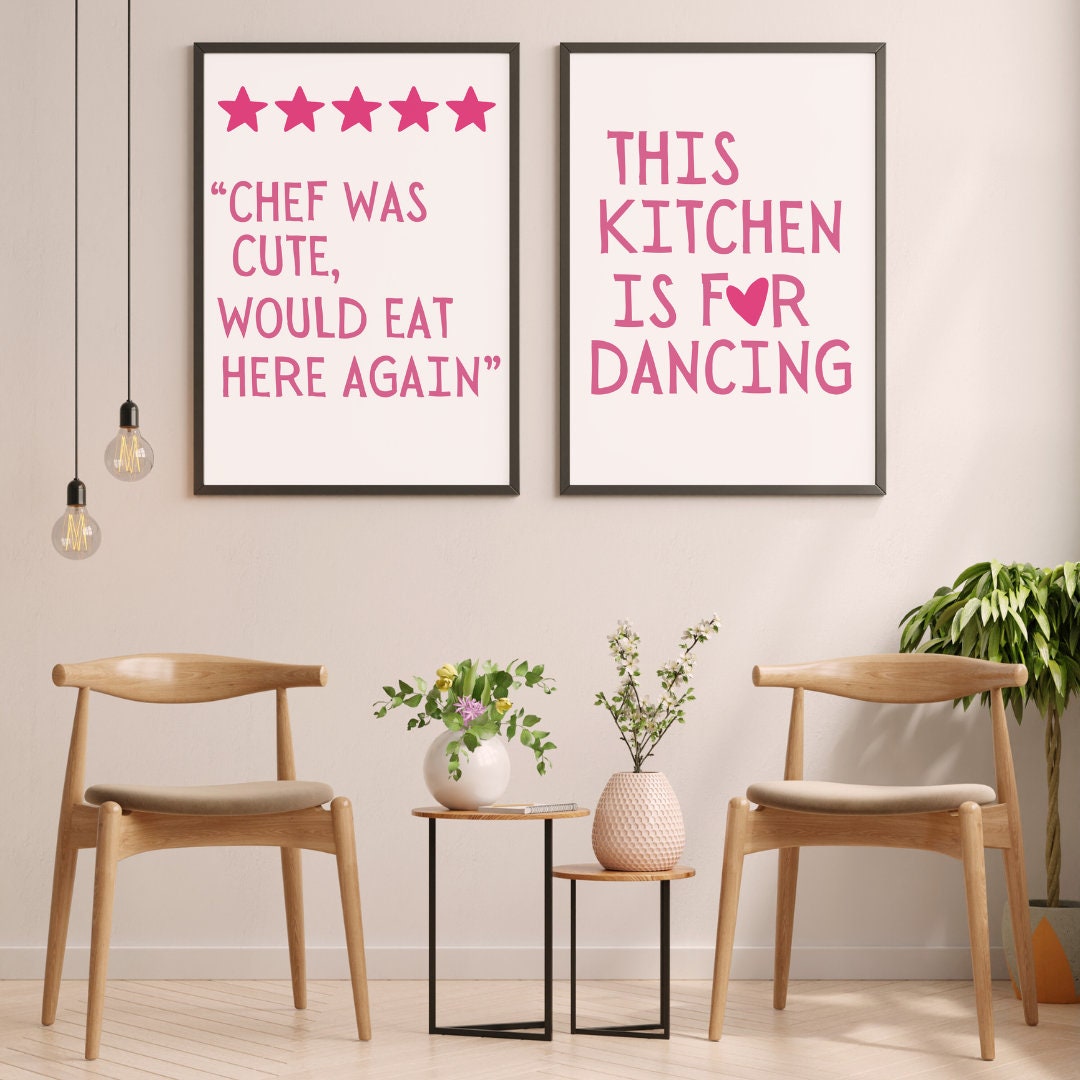 Kitchen Decor Aesthetic Cute Kitchen Wall Art Print Minimalist Trendy ...