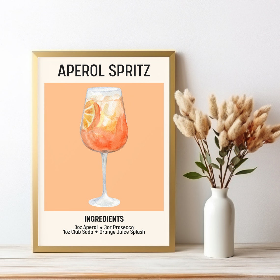 Aperol Spritz Art Print Bar Car Decor Vintage Liquor Poster Wall Art ...