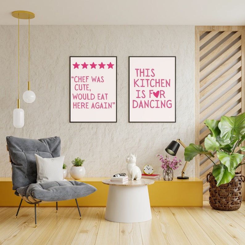 Kitchen Decor Aesthetic Cute Kitchen Wall Art Print Minimalist Trendy ...