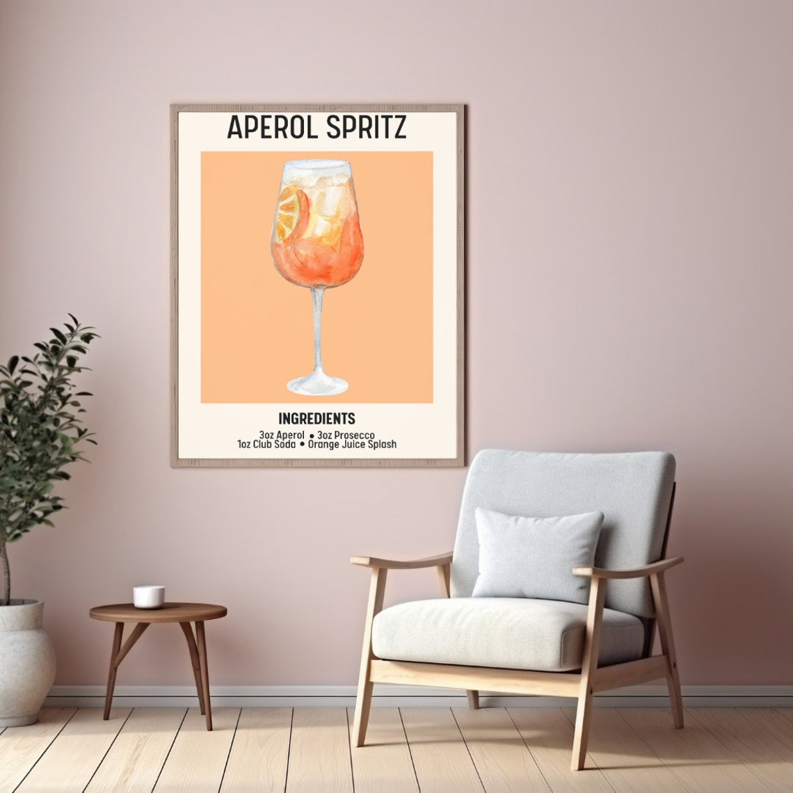 Aperol Spritz Art Print Bar Car Decor Vintage Liquor Poster Wall Art ...