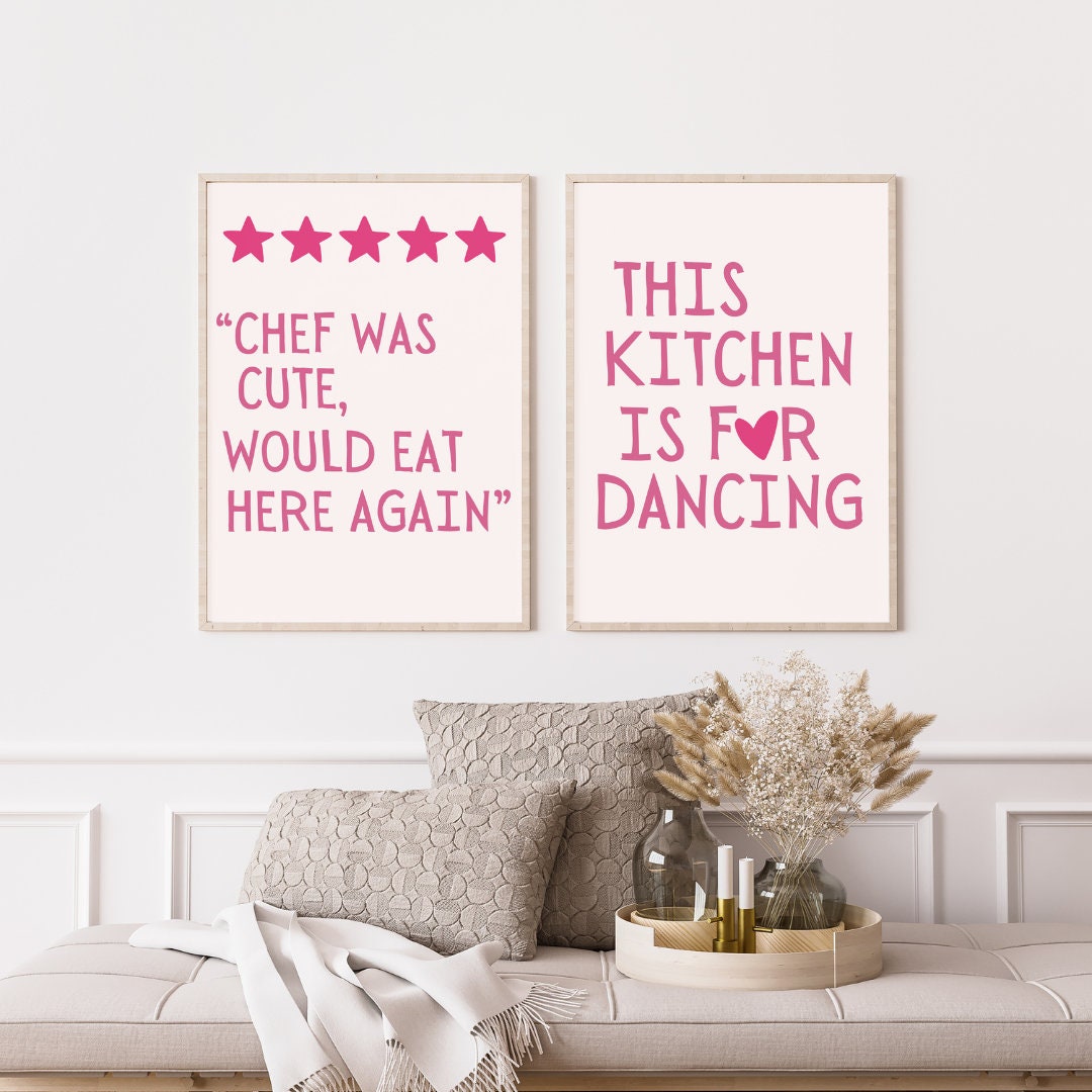 Kitchen Decor Aesthetic Cute Kitchen Wall Art Print Minimalist Trendy ...