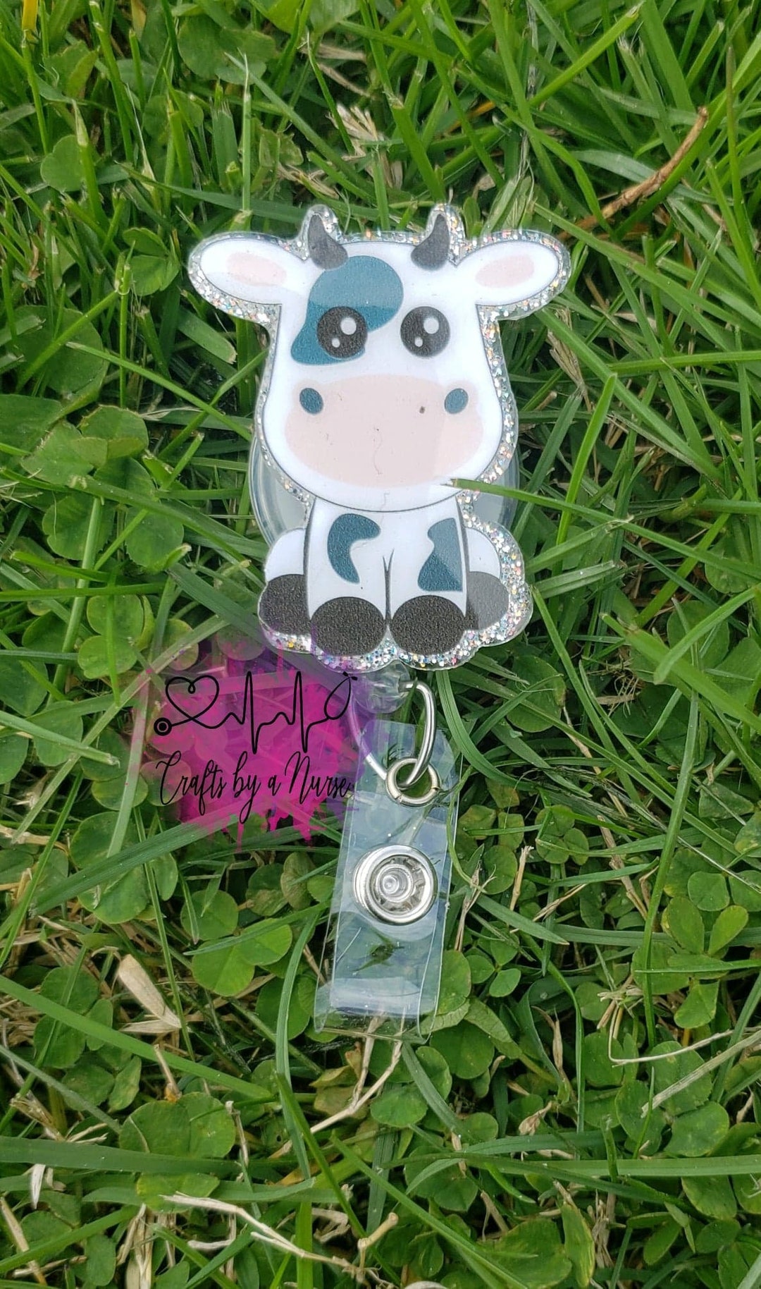 Sitting Cow Badge Reel - Etsy