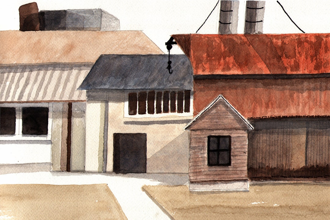 Building Complex Watercolor Print - Etsy