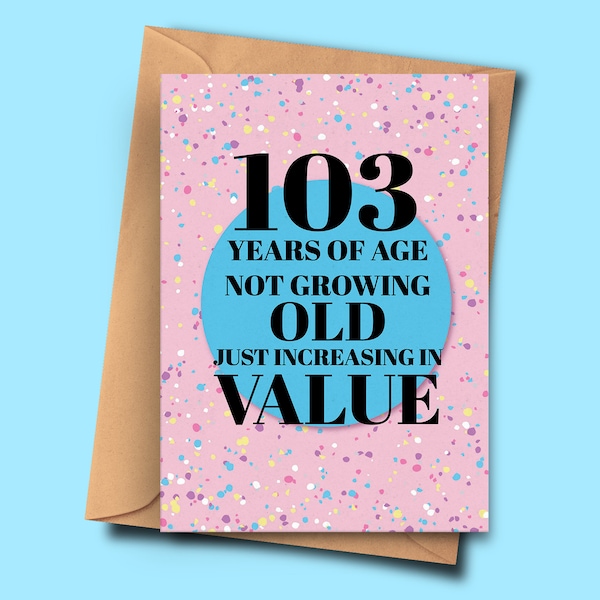 103 Birthday Card - Etsy