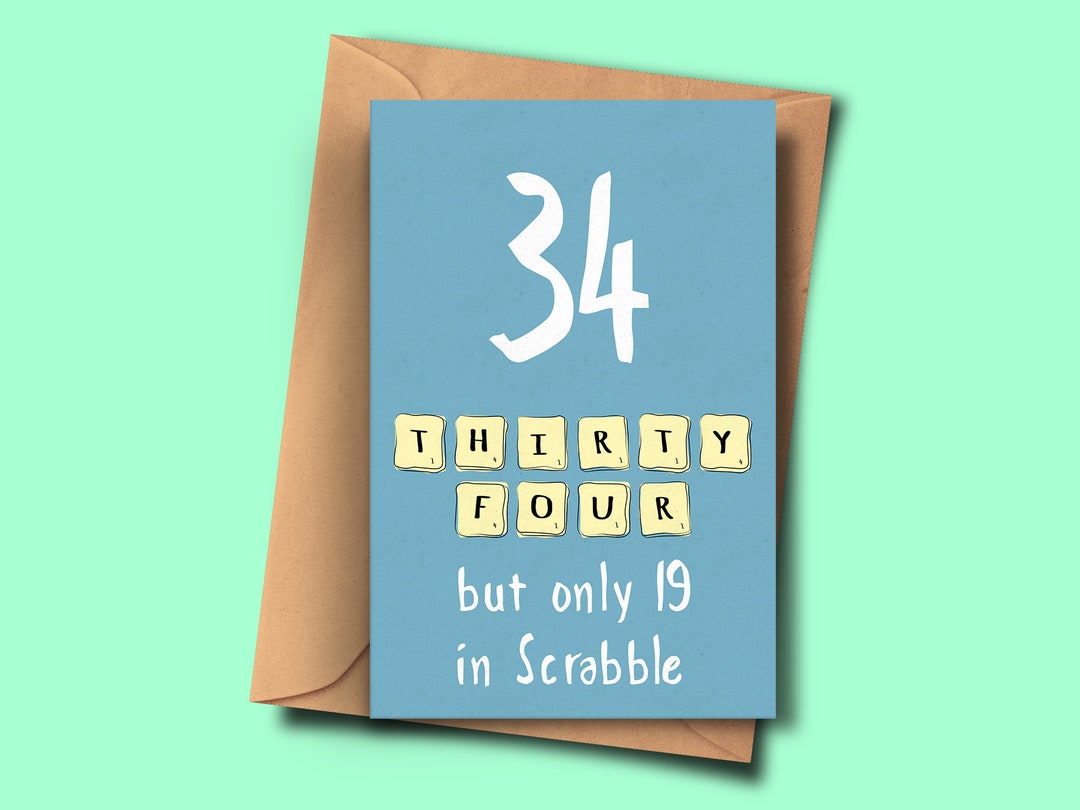 Funny 34th Birthday Card,turning 34,thirty-fourth Brithday, From Him ...