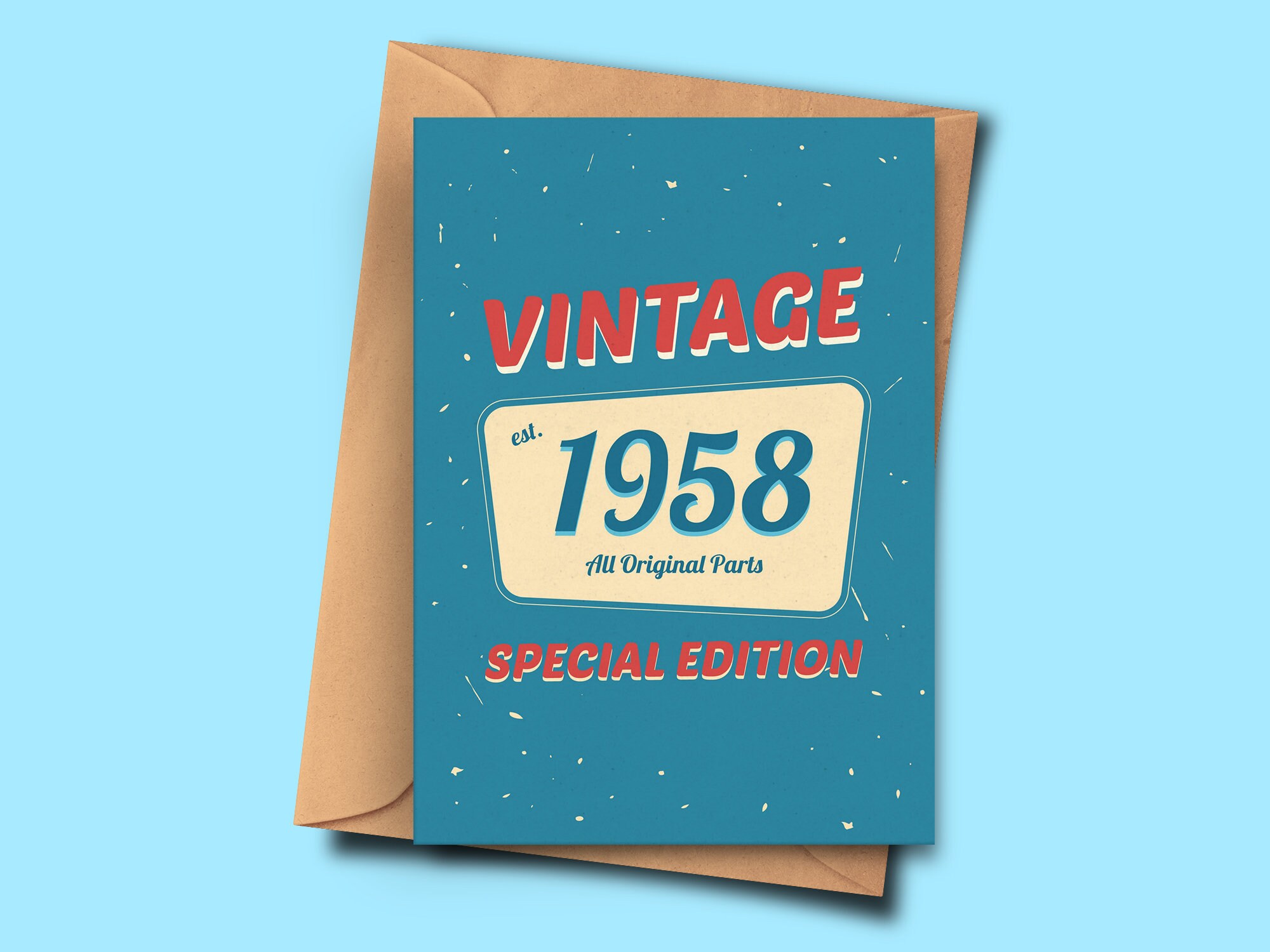 Funny 64 Year Old Birthday Card for People Born in 1958, Grandchildren ...