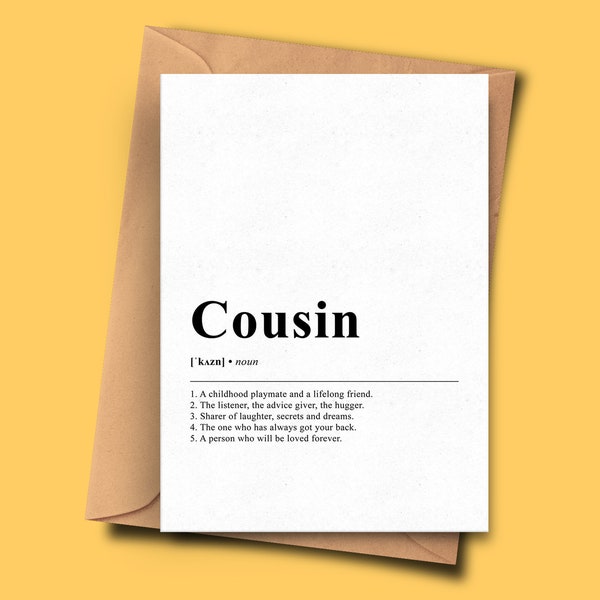 Funny Cousin Card - Etsy