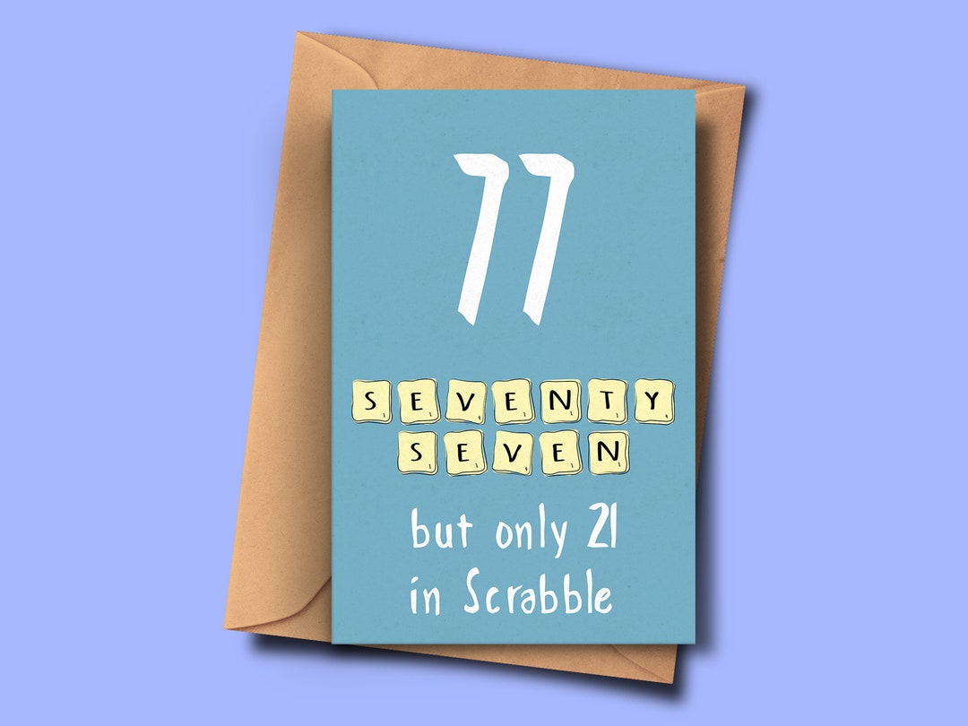 Funny Card for 77th Birthday,turning 77,seventy-seventh Brithday Card ...