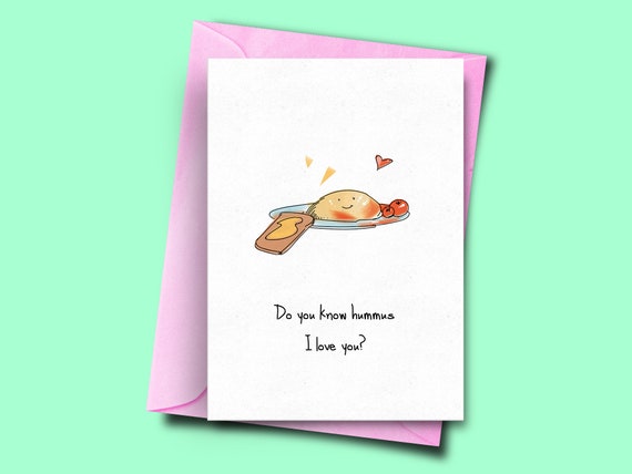 Silly Hummus Pun Birthday Card for Girlfriend Funny Birthday | Etsy
