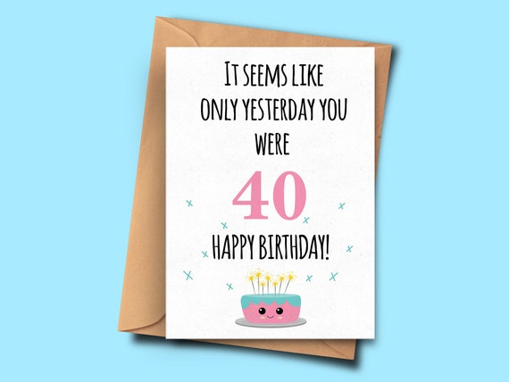 Funny 41st Birthday Card. It Seems Like Only Yesterday You | Etsy