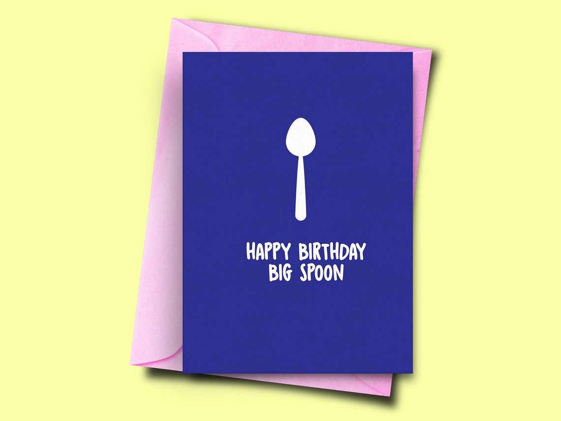 Happy Birthday Big Spoon Birthday Card for Boyfriend Cute - Etsy UK