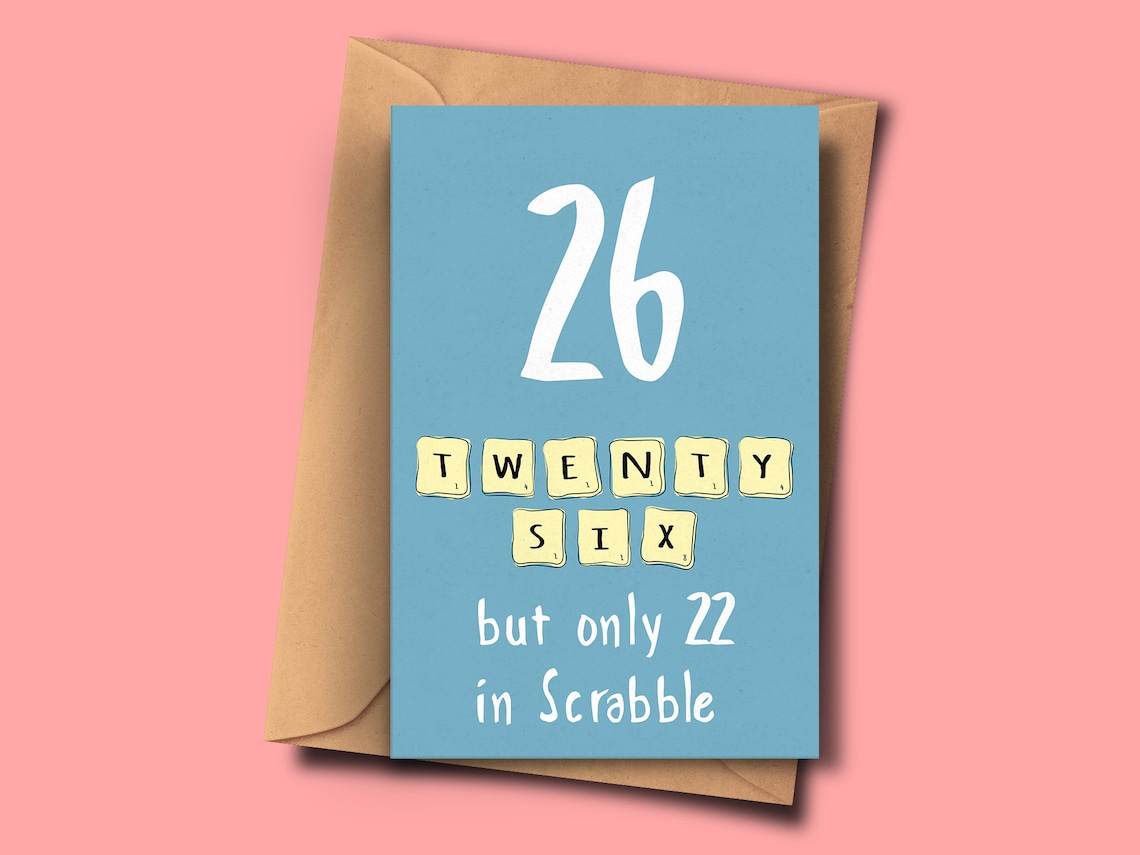 Funny 26th Birthday Card,turning 26,twenty-sixth Brithday, for Him ...