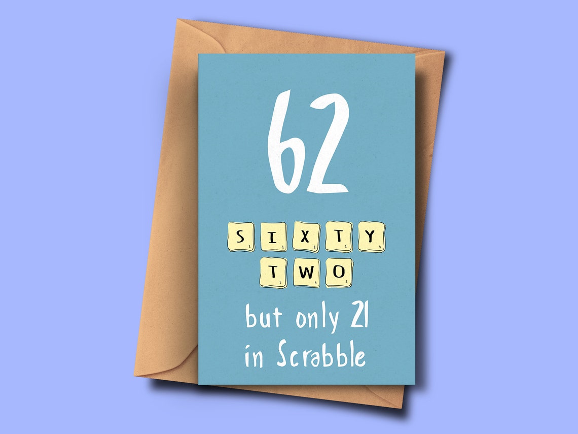 Funny 62nd Birthday Card,turning 62,sixty-second Brithday, for Him ...