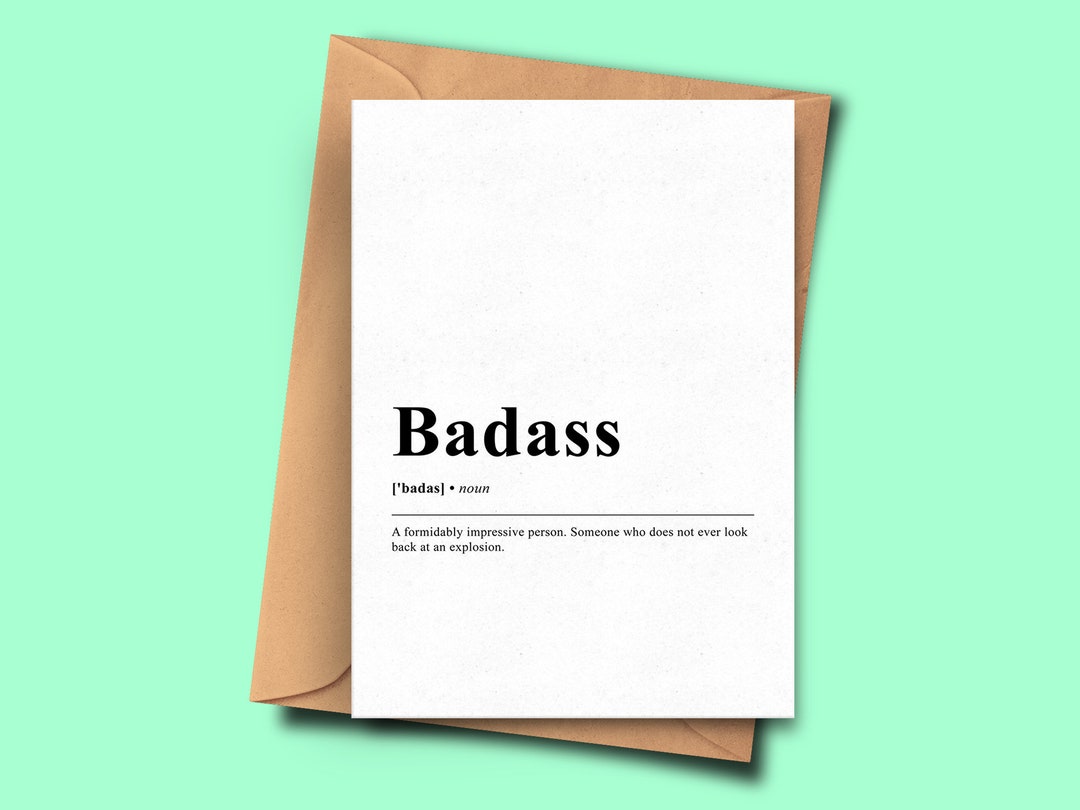 Badass Definition Card A5 - 5.8x8.3inch - 14.8x21cm With Envelope - Etsy