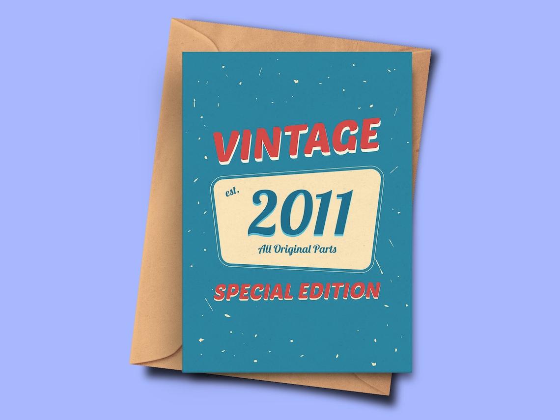 Funny 11 Year Old Birthday Card for People Born in 2011 - Etsy