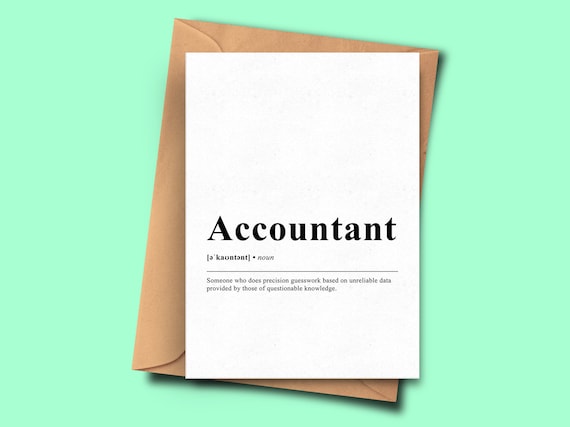Accountant Definition Card A5 5.8x8.3inch 14.8x21cm With - Etsy
