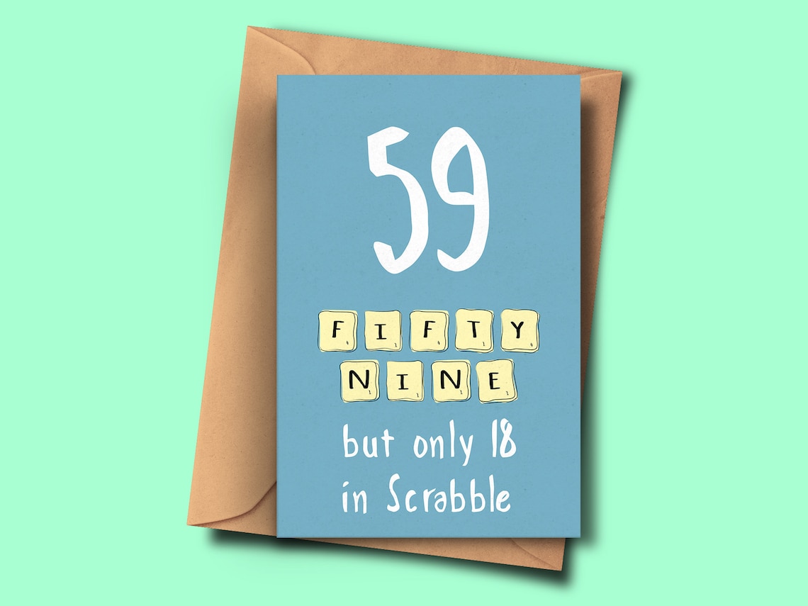 Funny Card for 59th Birthday,turning 59,fifty-ninth Brithday Card, From ...