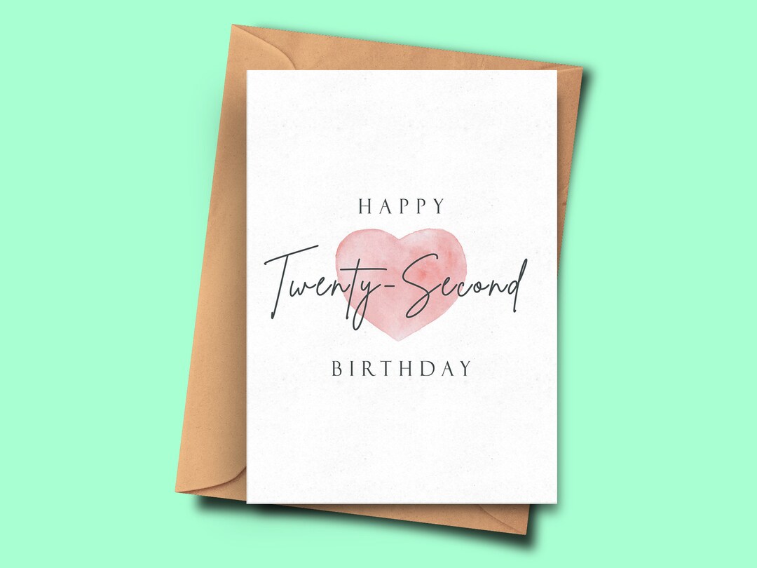 Twenty-second Birthday Card, Stylish 22nd Birthday Card, for Her, for ...