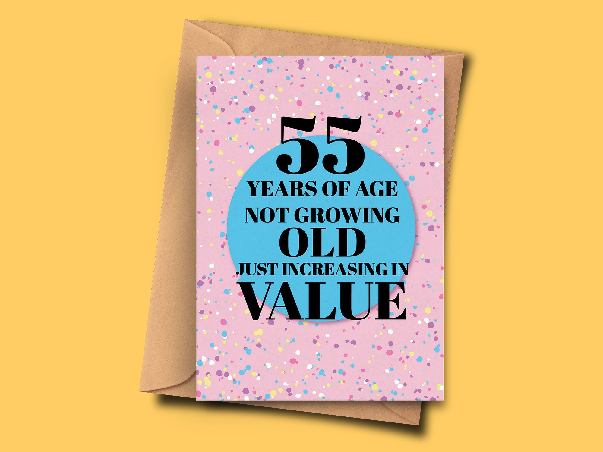 Funny 55th Birthday Card. 55 Years of Age Not Growing Old Just ...