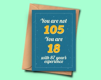 105th Birthday Card - Etsy