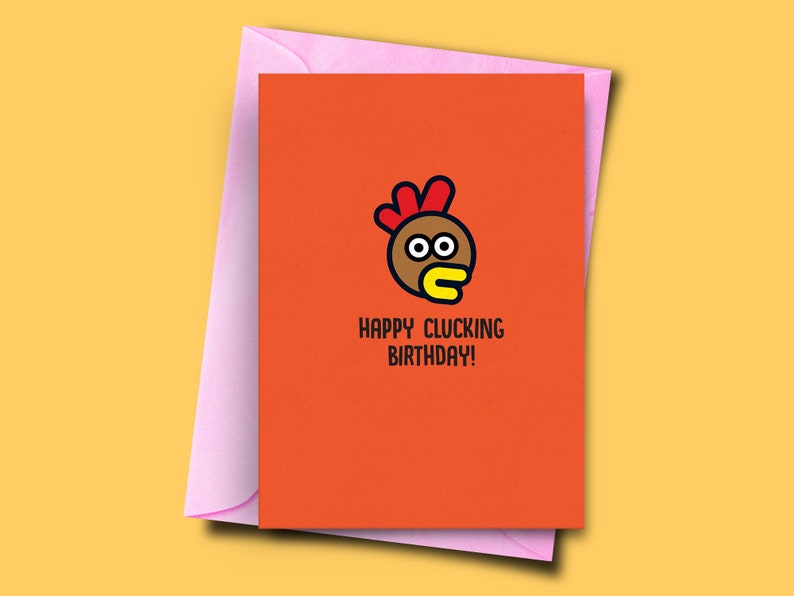 Happy Clucking Birthday Chicken Pun Birthday Card Card for - Etsy