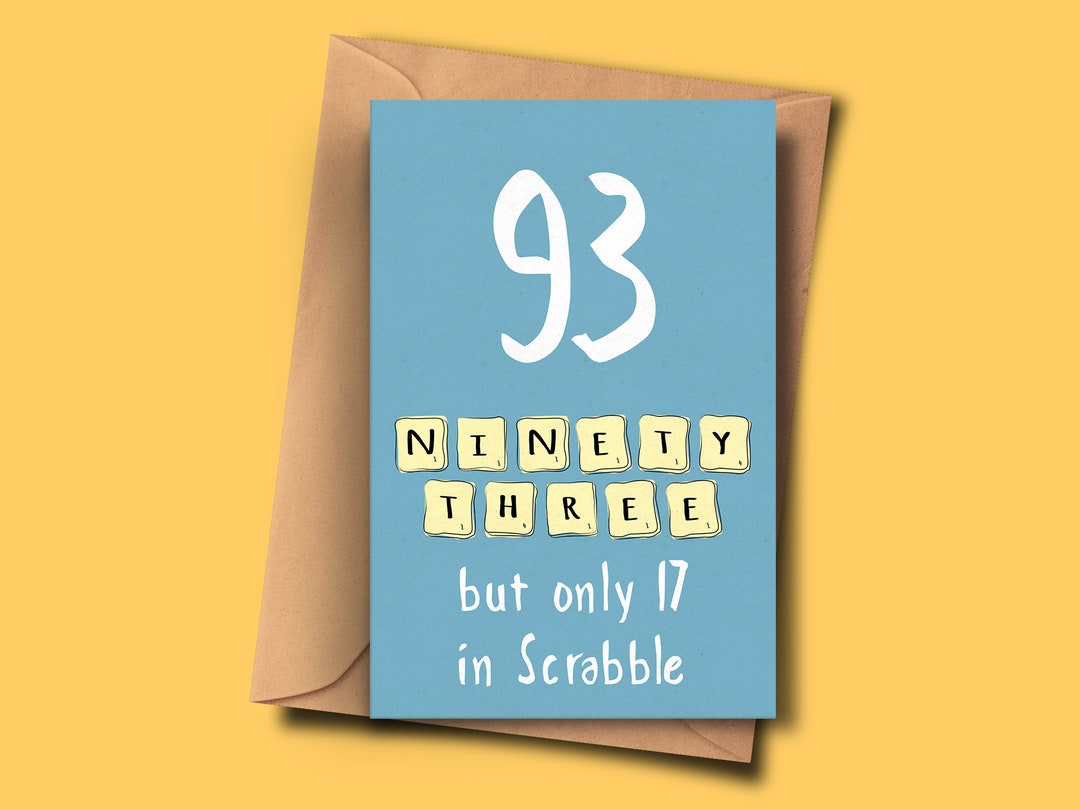 Funny Card for 93rd Birthday,turning 93,ninety-third Brithday Card ...