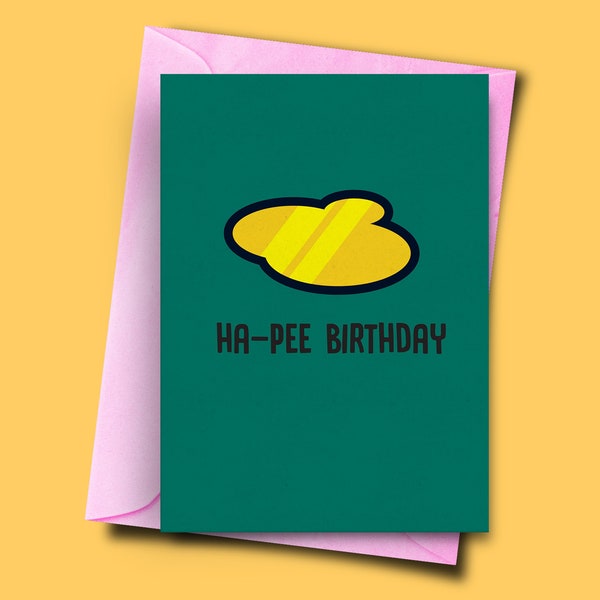 Pee Birthday Card - Etsy UK