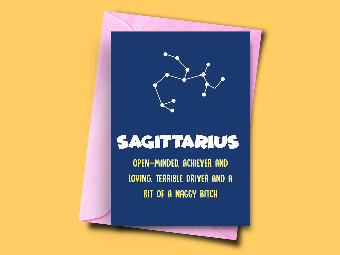 Rude Star Sign Card November Zodiac Sign Card Sagittarius - Etsy