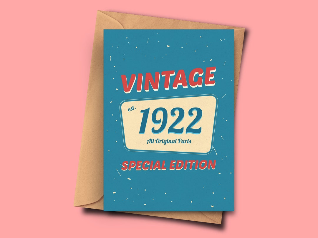 Funny 100 Year Old Birthday Card For People Born In 1922 Etsy Funny 100 Year Old Birthday Card For People Born In 1922 Etsy