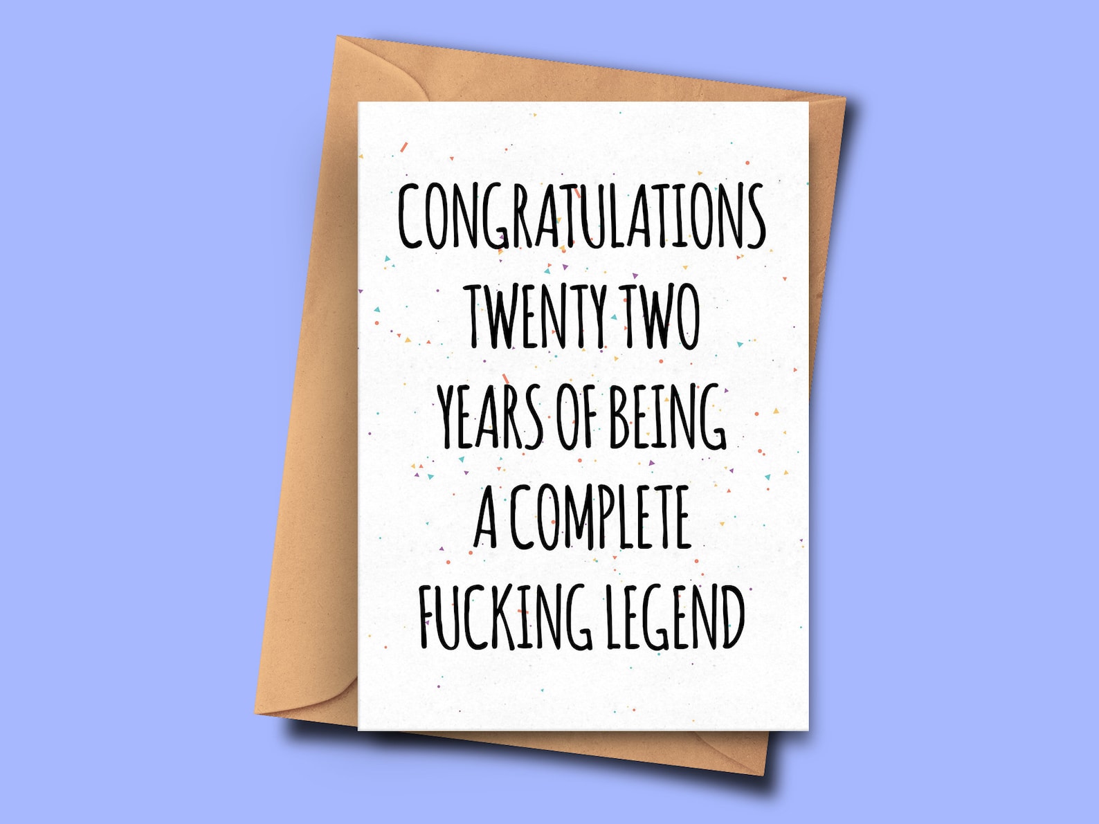Funny 22nd Birthday Card, Congratulations on 22 Years of Being A ...