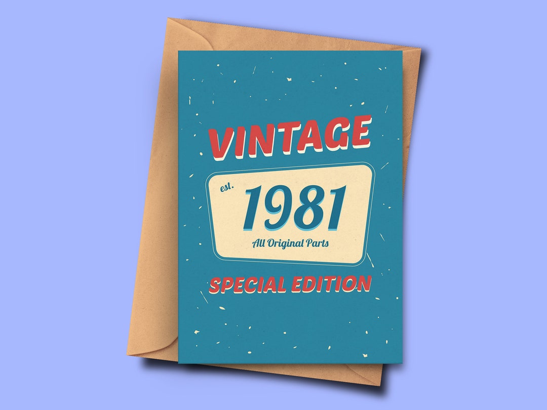 Funny 41 Year Old Birthday Card for People Born in 1981, Brother, Wife ...