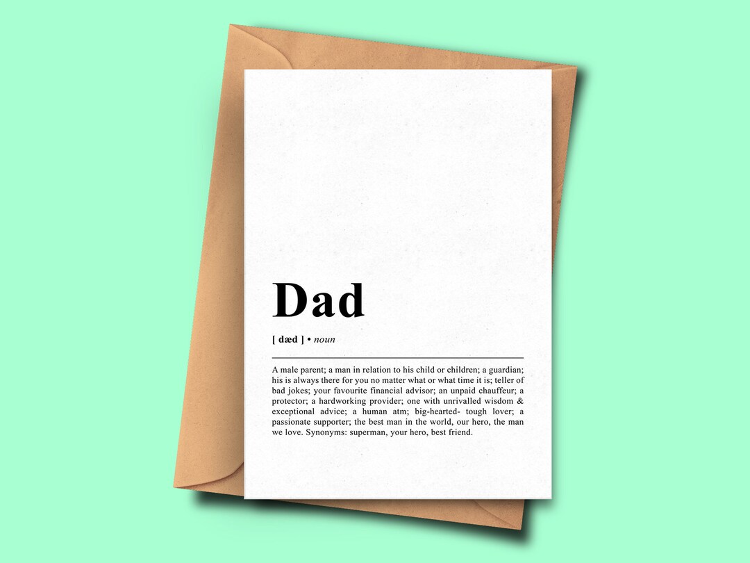 Dad Definition Card A5 - 5.8x8.3inch - 14.8x21cm With Envelope - Etsy
