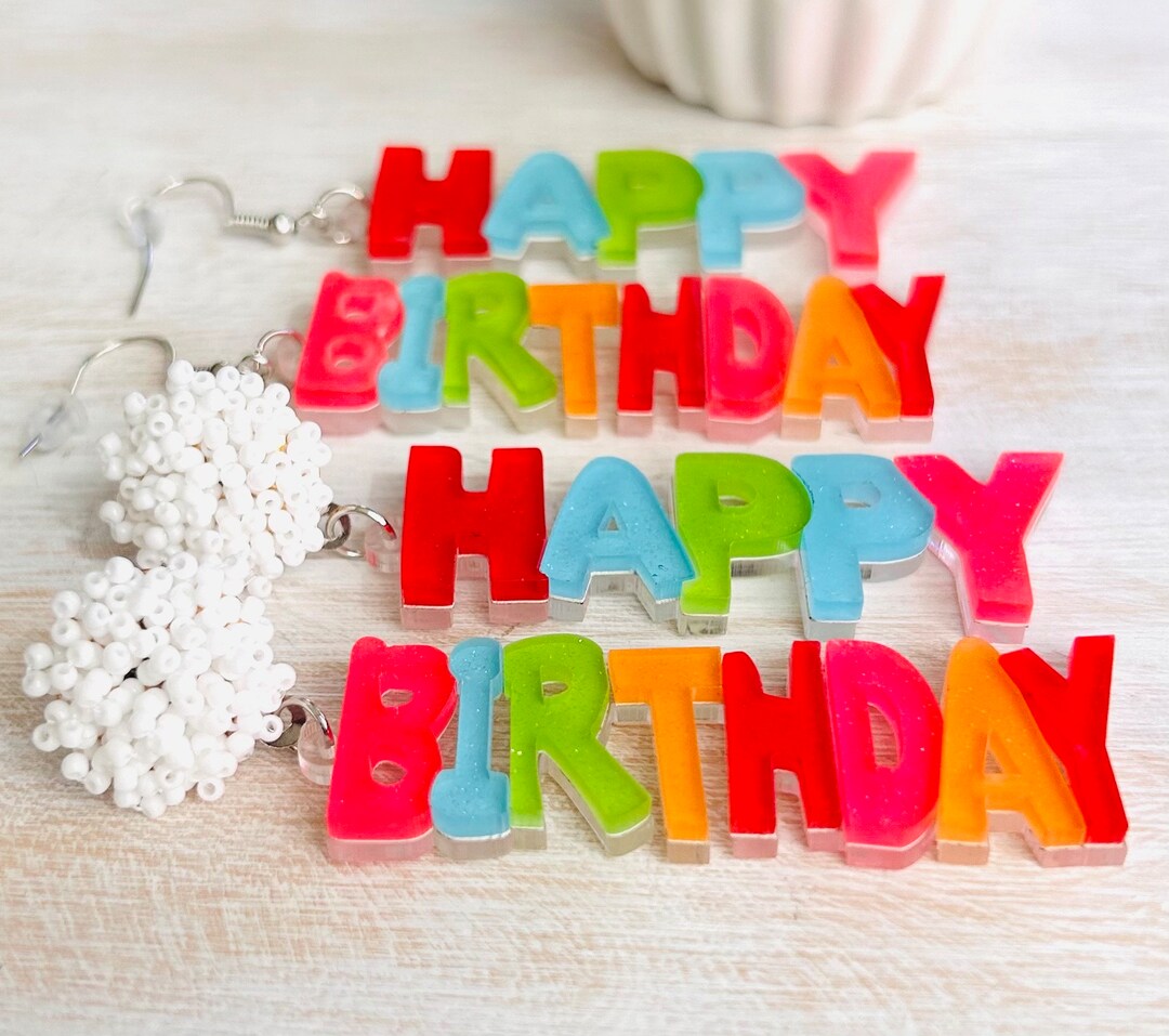 Happy Birthday Earrings for Birthday Girl Birthday Party Earrings Gifts ...