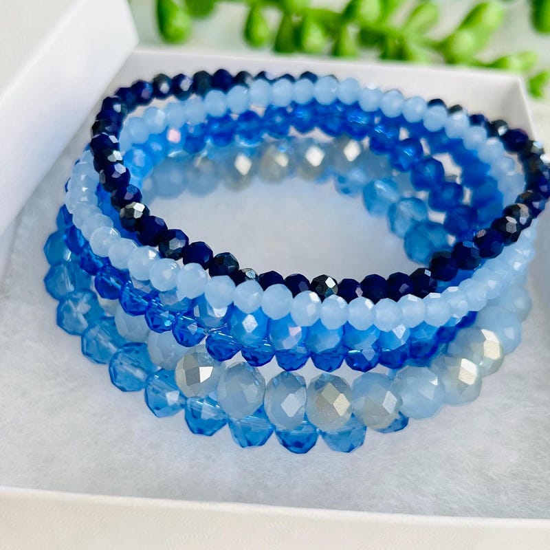 Light Blue Bead Bracelet - Etsy