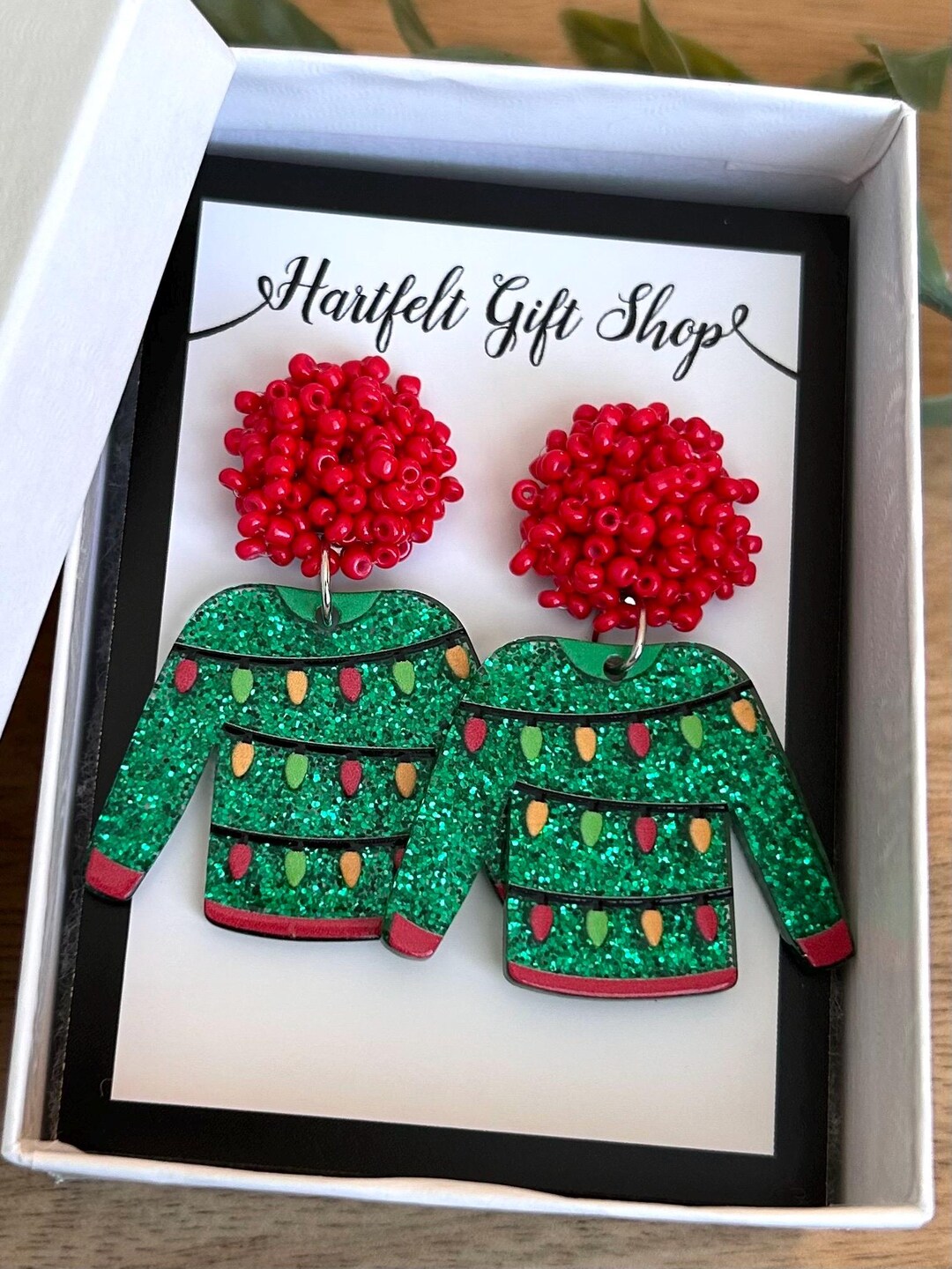 Ugly Sweater Christmas Earrings Bead Post Christmas Earrings Christmas ...