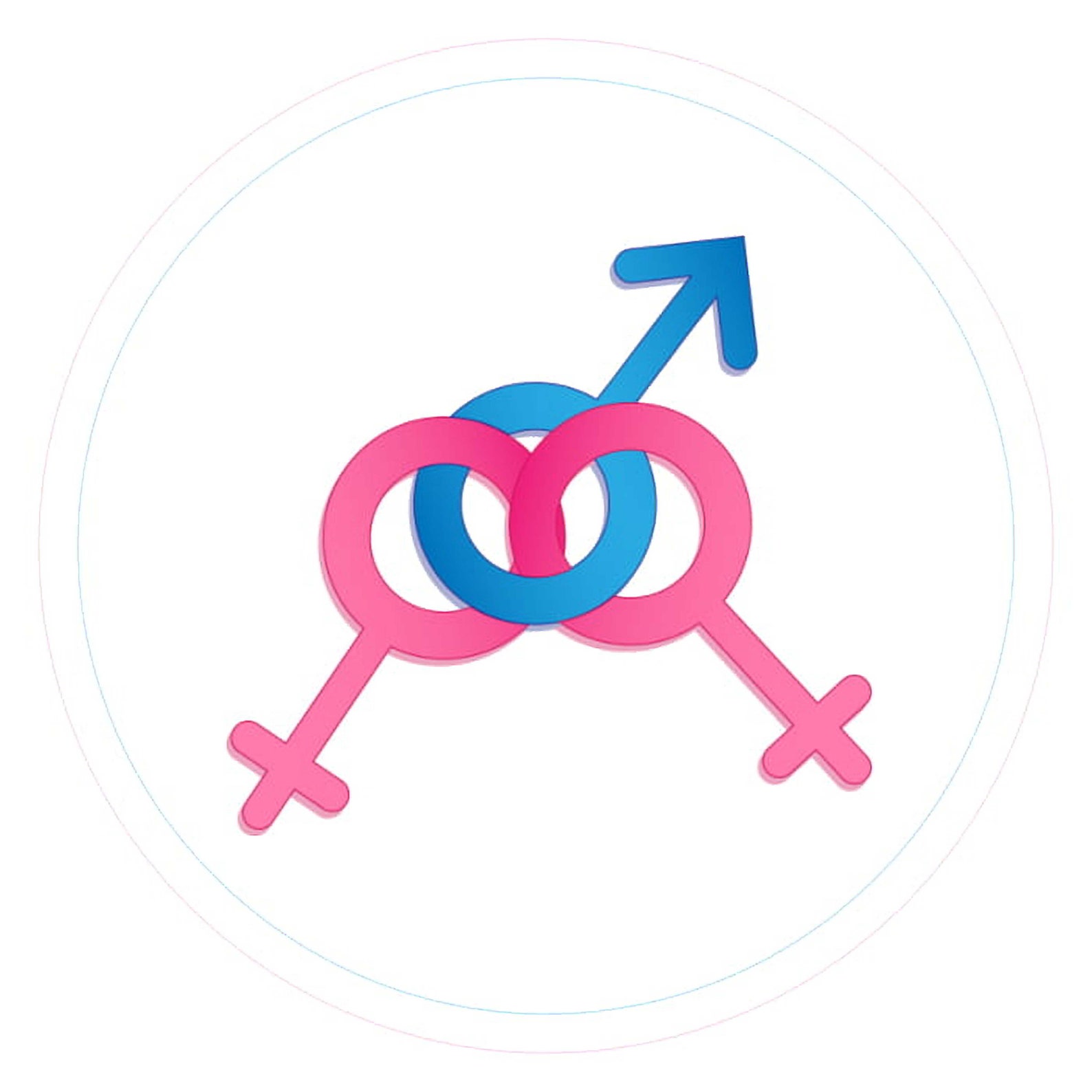 Sticker - 2 Female 1 Male Symbol - Polyamory is Love. - Etsy