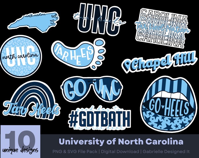 University of North Carolina | PNG & SVG File Pack | Digital Download ...