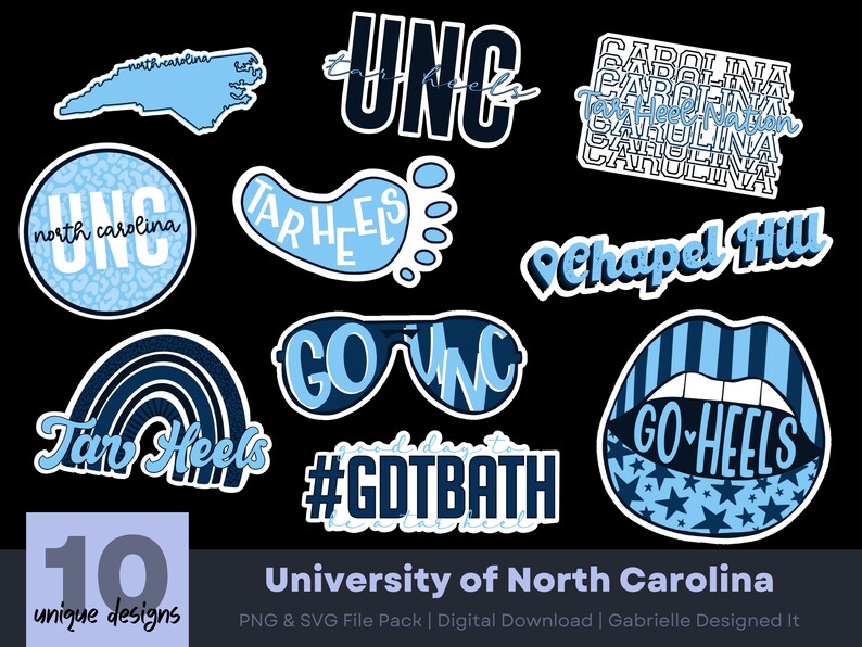 University of North Carolina PNG & SVG File Pack Digital - Etsy