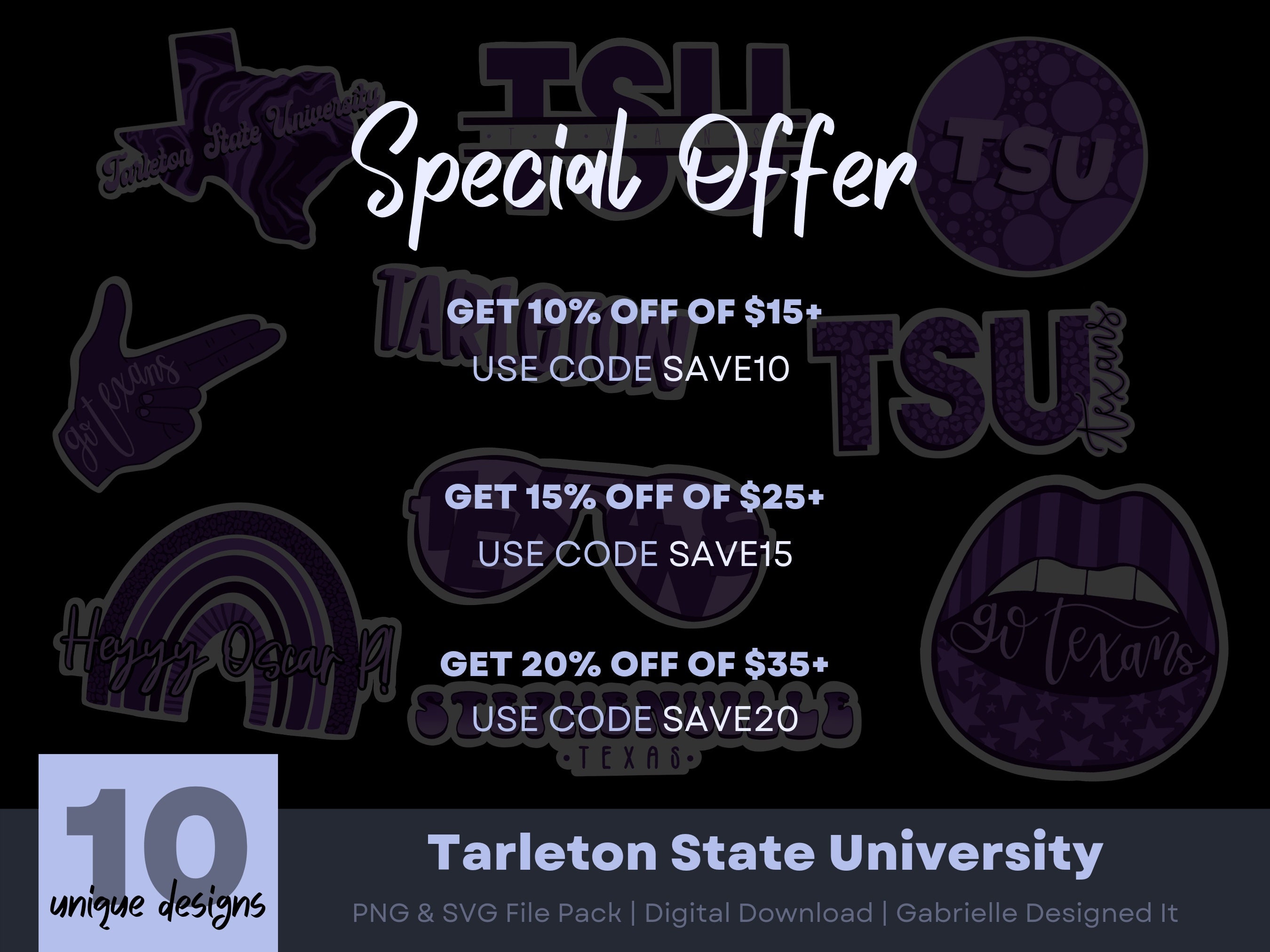 Tarleton State University PNG & SVG File Pack Digital - Etsy