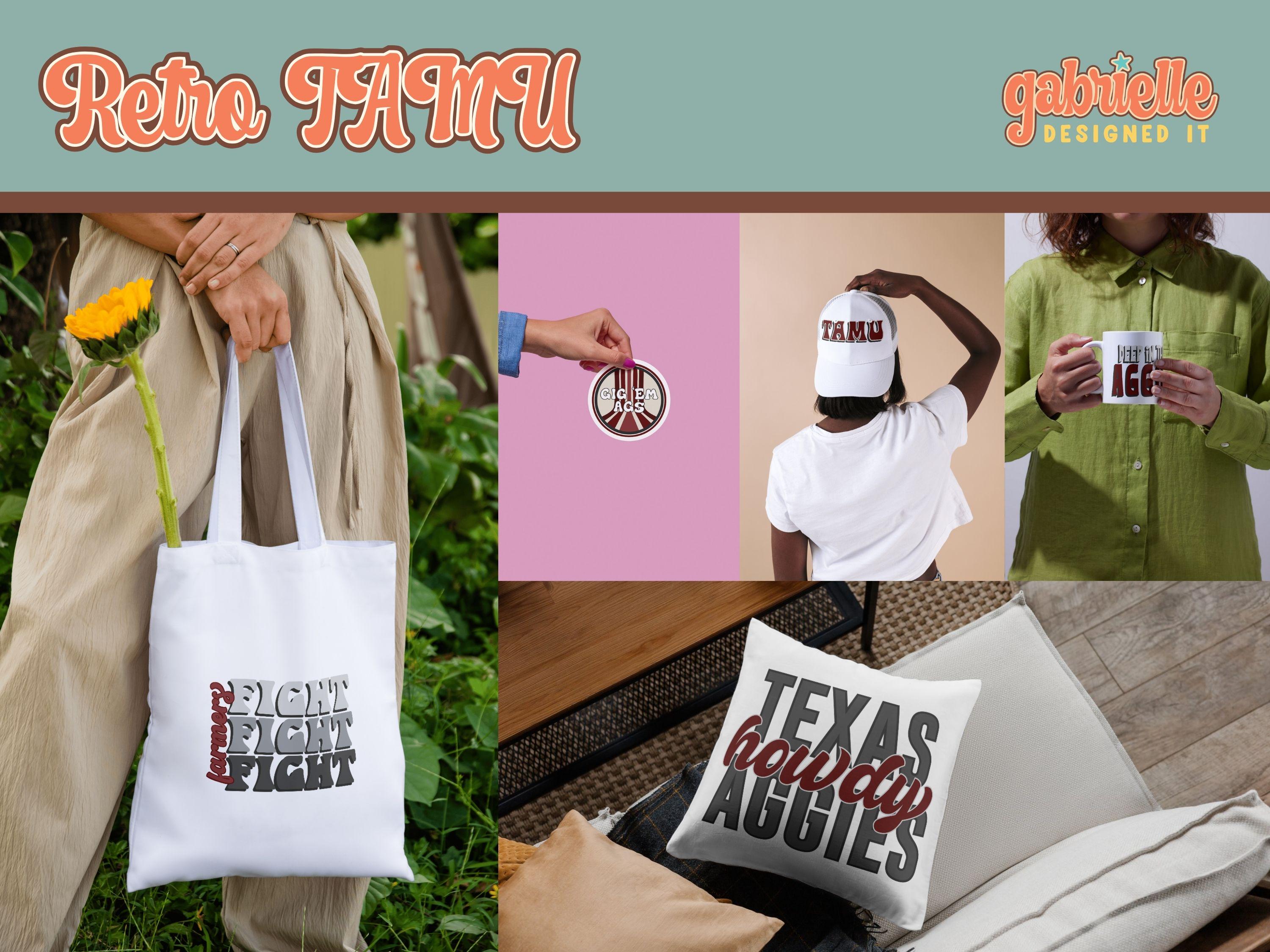 Retro TAMU | 5 Designs Pack | Png, Svg, Ai, Eps & Dfx | Digital ...