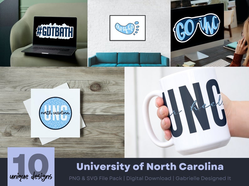 University of North Carolina PNG & SVG File Pack Digital - Etsy
