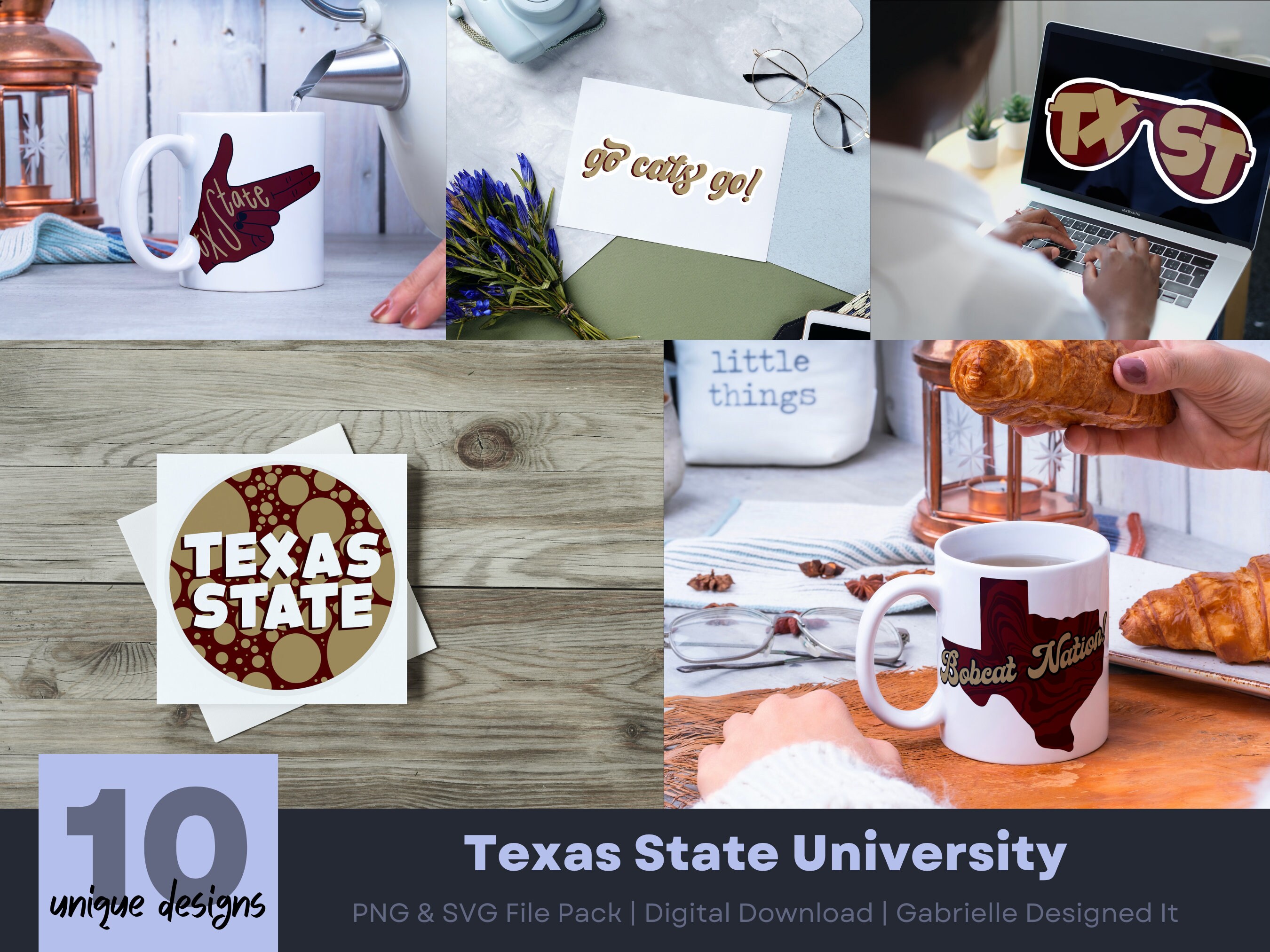 Texas State University PNG & SVG File Pack Digital - Etsy