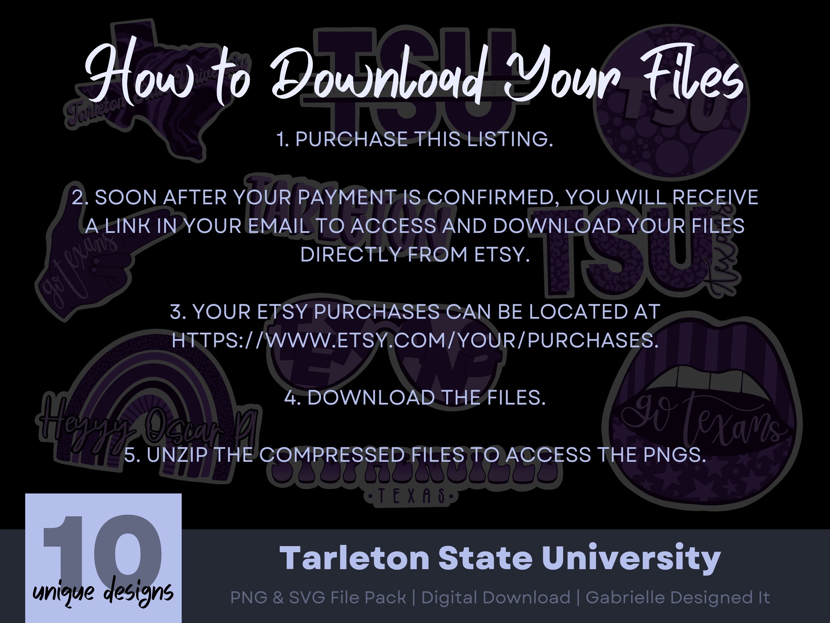 Tarleton State University PNG & SVG File Pack Digital - Etsy