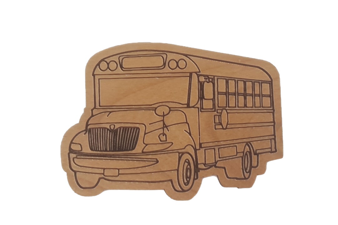 School Bus Schoolie Fridge Magnet Laser-cut Wood USA Made - Etsy