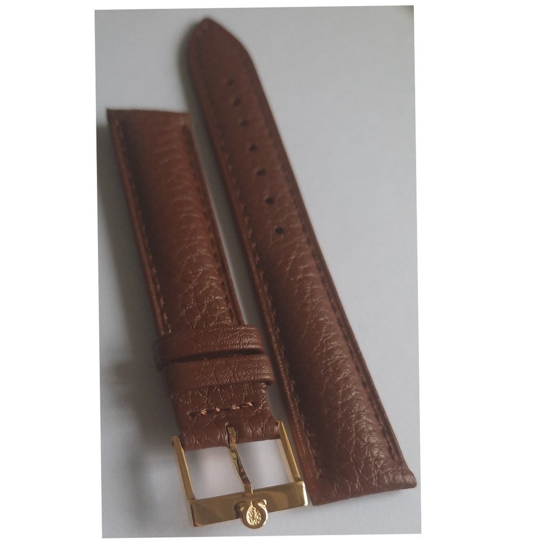 18mm Vintage Brown Omega Watch Band Bracelet Strap Watch Gold Plated ...